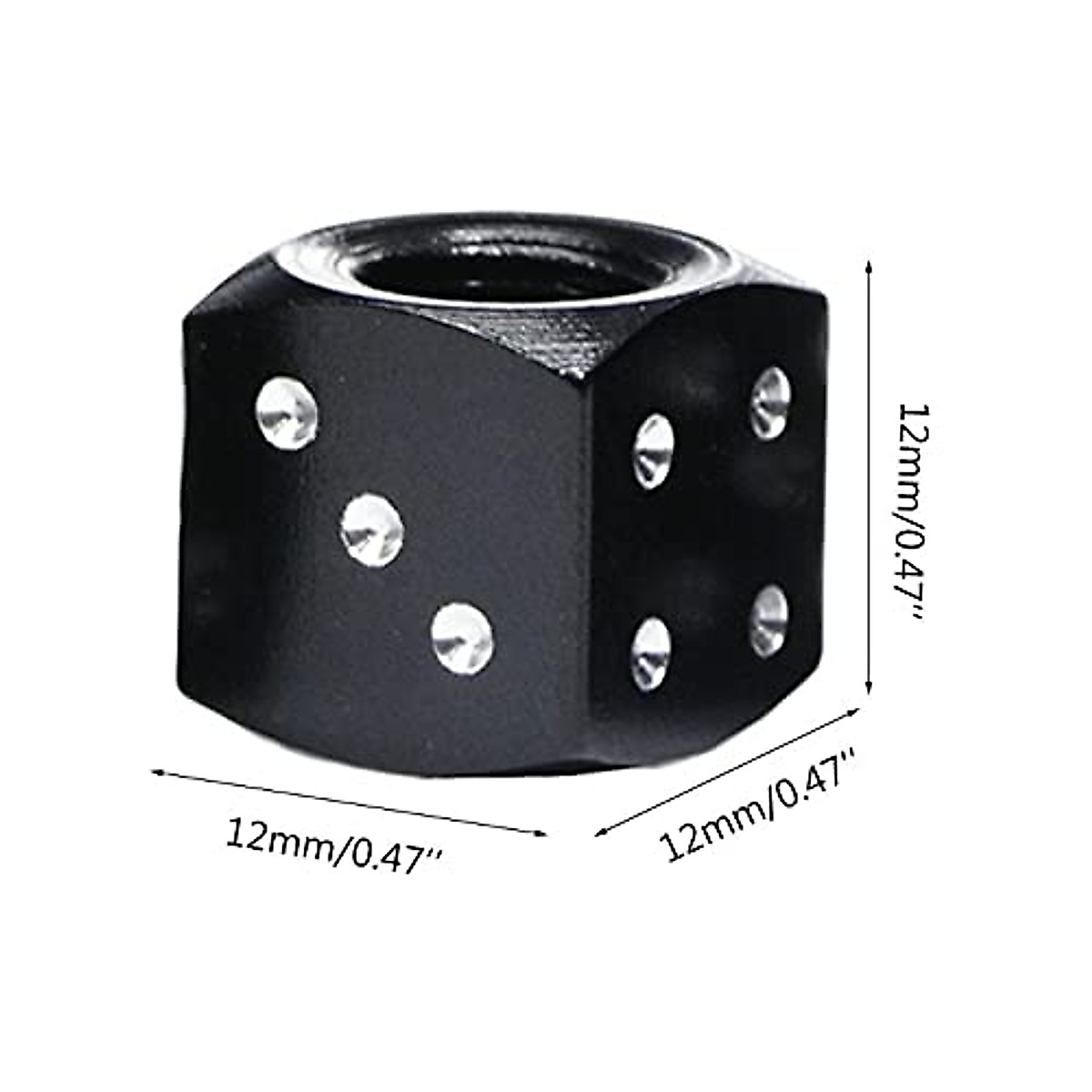 SUWEILE SZSZ 5pcs Aluminum Dice Valve Caps Tire Air Valve Stem Cap Cover for Car Trunk Mountain Road Bike Bicycle Wheel 0212 (Color : Black)