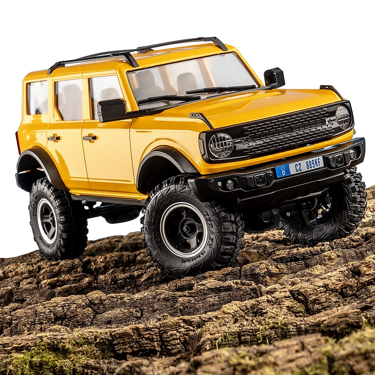 EAZYRC 1/18 Bronx RC Car RTR 4WD, 5km/h RC Truck Remote Control Crawler Off-Road Vehicle for Boy Men with USB Charger,Battery, 2.4Ghz Transmitter (Yellow)