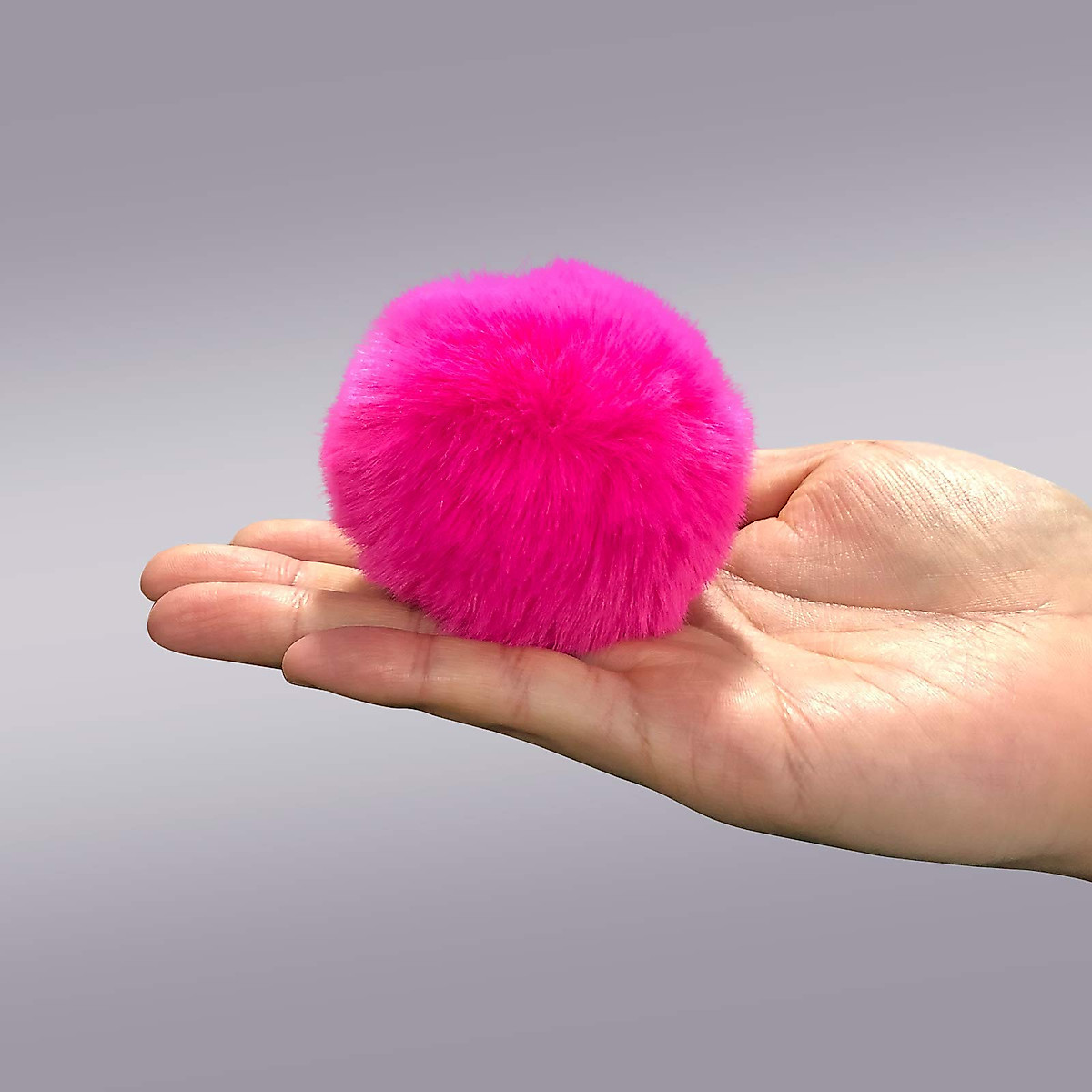 Cityelf Cute Faux Rabbit Fur Ball Pom Pom Keychain Car Key Ring Handbag Tote Bag Pendant Purse Charm (Rose)