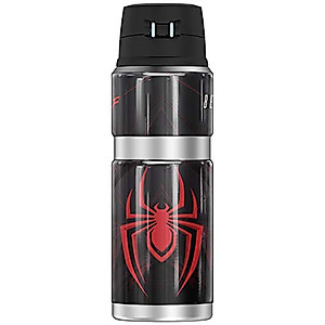 MARVEL - Spider-Man Miles Morales Geometric Logo THERMOS STAINLESS KING Stainless Steel Drink Bottle, Vacuum insulated & Double Wall, 24oz