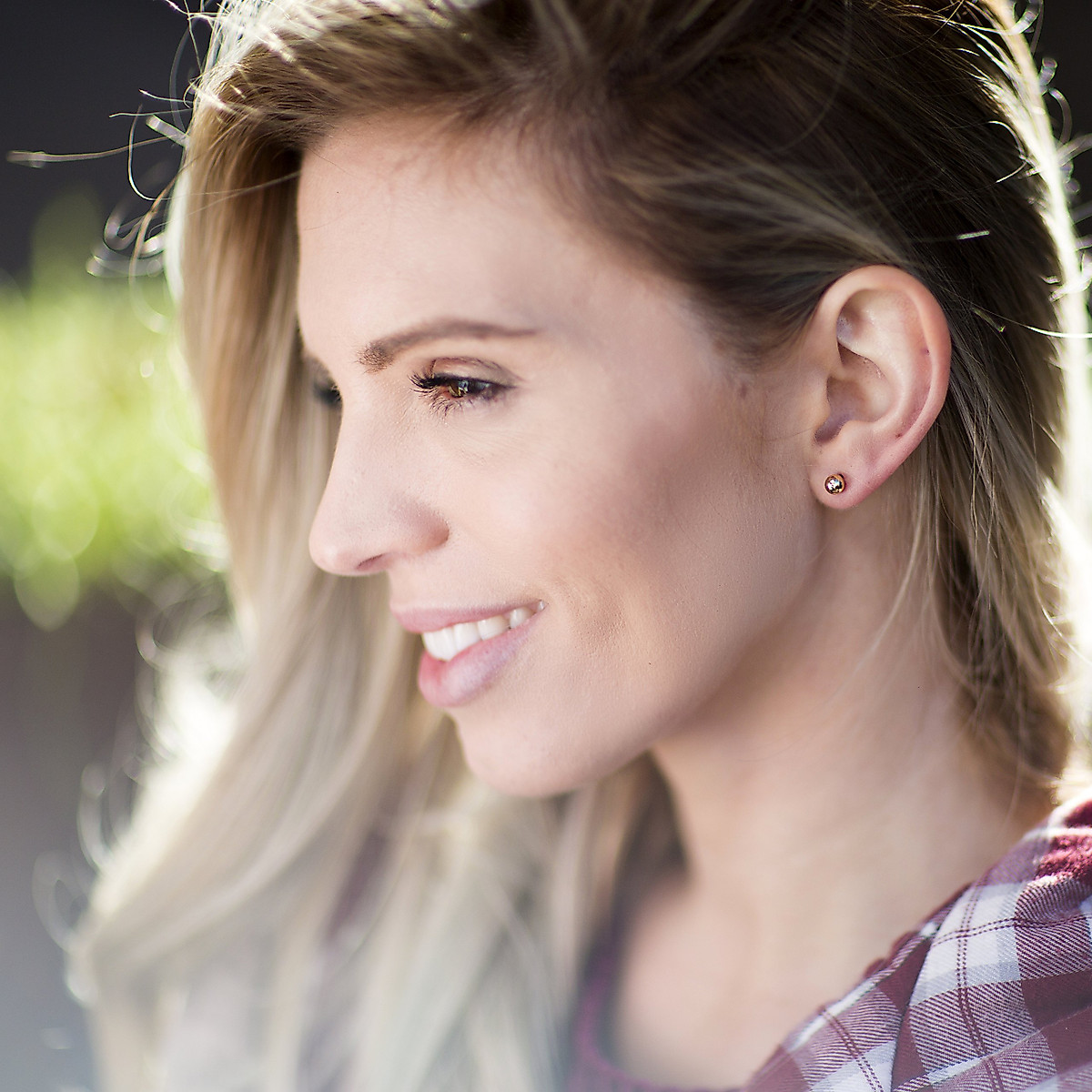 LIFETIME JEWELRY 5mm Round Ball Stud Earrings 24k Real Gold Plated for Women and Men (Gold)