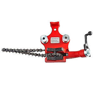 VEVOR Screw Bench Chain Vise | 1/8"-5" Pipe Capacity | Heavy Duty Pipe Chain Vise with Crank Handle | Neoprene-Coated Jaw | Durable Cast Iron Material | Ideal for Various Pipes
