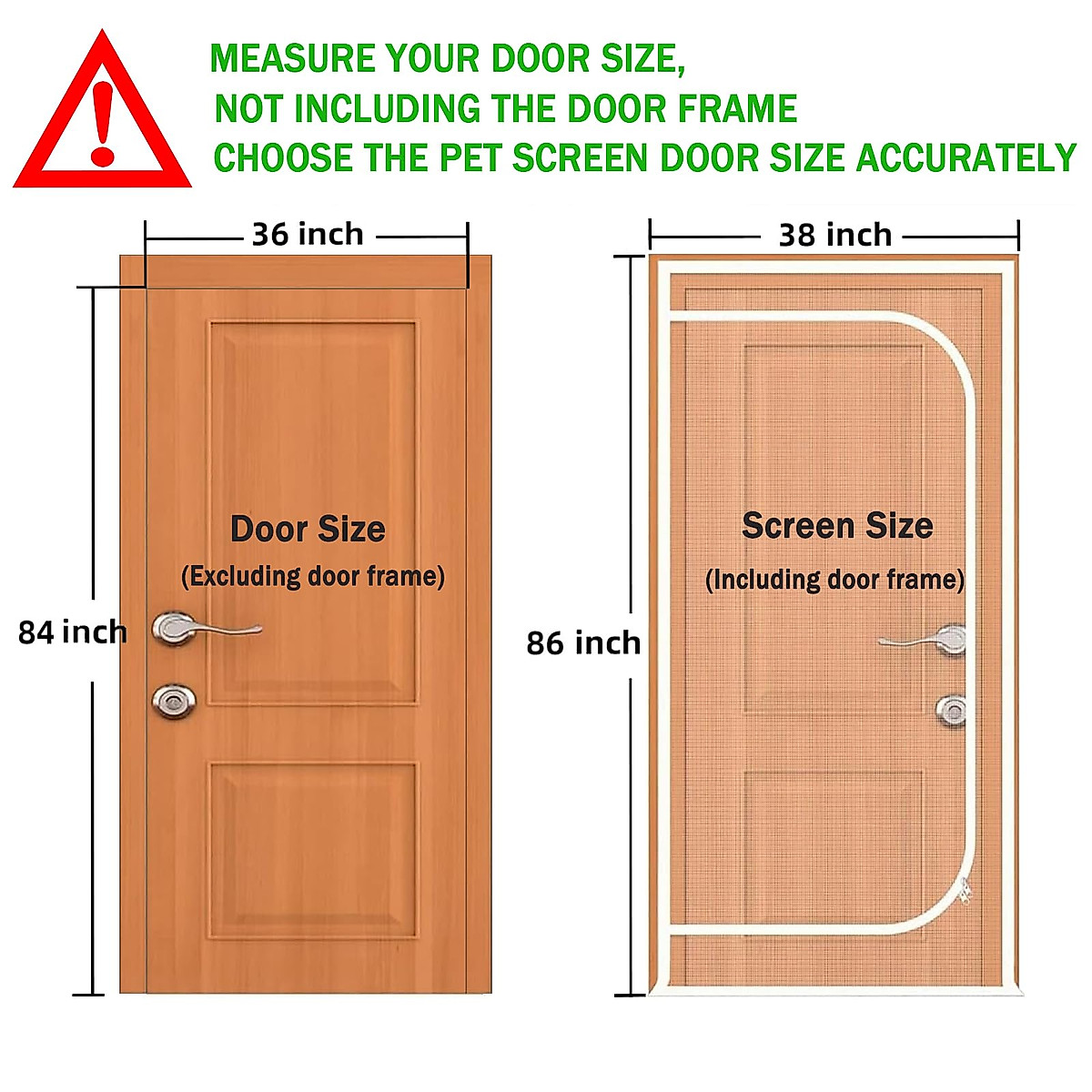 Upgraded Pet Screen Door Fits Doors Up to 36"x84",Heavy Duty Cat Proof Mesh Screen Door with Zipper Closure,Prevent Cats Running Out from Home,Bedroom,Living Room,Kitchen,(White)