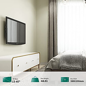 Full Motion TV Wall Mount , Swivel, Tilt and Extension for Most 13-45 Inch Flat&Curved TVs, JUSTSTONE TV Bracket with Articulating Dual Arms Holds up to 55 lbs, Max VESA 200X200mm