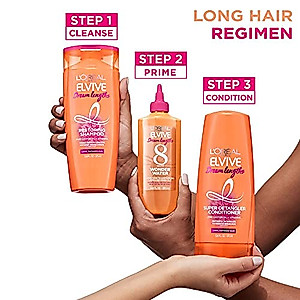 L'Oreal Paris Elvive Dream Lengths Restoring Shampoo with Fine Castor Oil and Vitamins B3 and B5 for Long, Damaged Hair, Visibly Repairs Damage Without Weighdown With System, 12.6 Fl; Oz