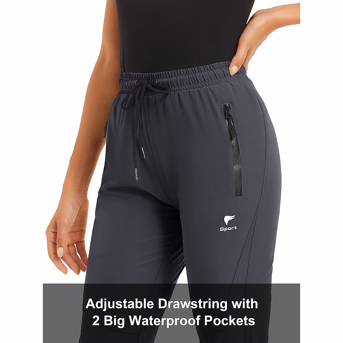 MAGCOMSEN Womens Lightweight Pants Quick Dry Hiking Joggers Outdoor Active Pants Pockets Gym Workout Sweatppants Green, M