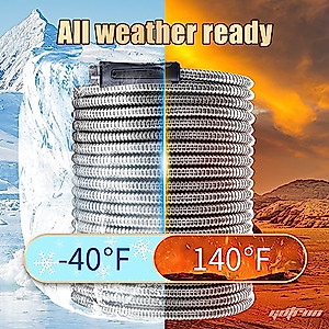 Gotron 3FT Short Lead in Garden Hose – Stainless Steel Leader Water Hose with Swivel Handle for Outdoor – Flexible, Lightweight and No Kink