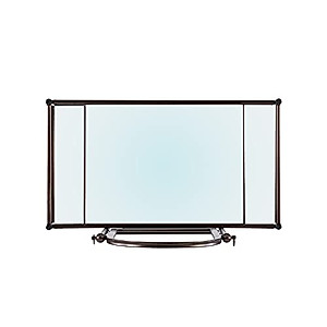 Linon Dark Metal Set Table with Upholstered Stool Clarisse Vanity, 52.4" x 31.8" x 18.3"