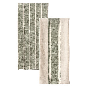 KAF Home Set of 4 Natural Rustic Farmhouse Slubbed Kitchen Towel | 100% Cotton Dish Towel, 18 x 28 Inches | Soft and Absorbent | Set of 4