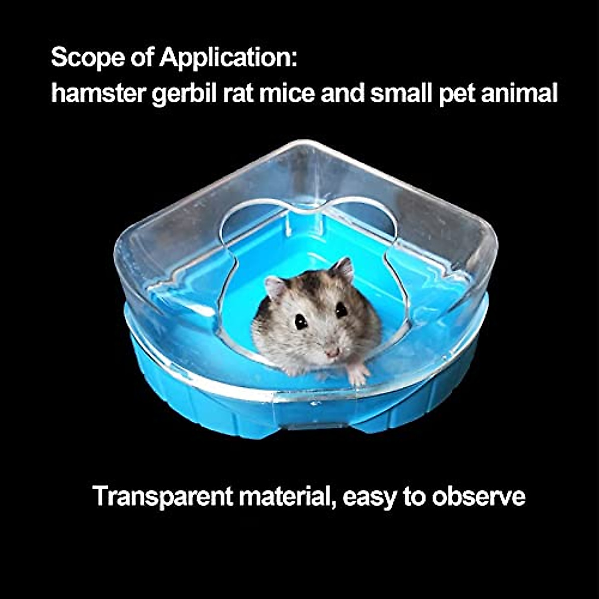 kathson Hamster Bathroom Gerbil Sand Dry Bath Plastic Container Small Animal Toilet Sandbox with Scoop and 2 Pcs Bathing Brush for Hamster Gerbil Mice