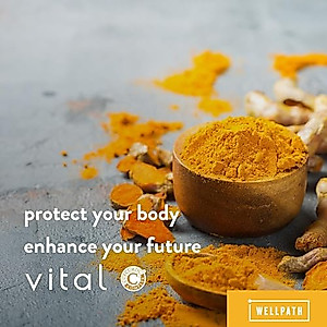 WellPath Vital Turmeric Gummies + Ginger - Joint Support Curcumin Supplement, Turmeric Curcumin C3 Complex, Tasty Alternative to Capsules, Turmeric & Ginger Root, Tropical Flavor Chews, Vegan, 60 Ct
