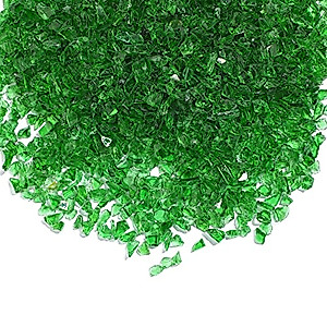 Crushed Glass for Crafts Broken Glass Pieces Decorative Reflective Tempered Crushed Mirror Pieces Vase Filler Crush Glass for Vase Pool, Bar, Fish Tank, Garden Decoration (Green,2 Pound)