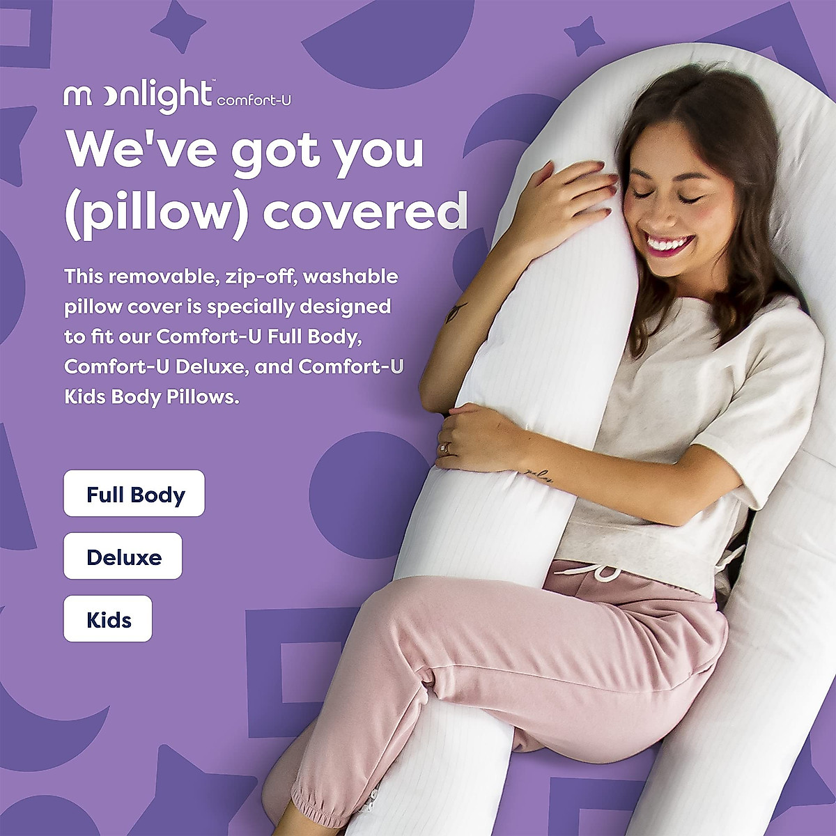 Moonlight Slumber Comfort-U Deluxe Pillow, Poly/Cotton Cover - Never Clumps, Firm, Hypoallergenic