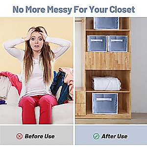 2PCS Wardrobe Clothes Organizer, LIVESO 9 Grids Visible Closet Organizer For Folded Clothing, Washable Clothes Drawer Organizer for Jeans, Sweaters,T-shirts,Pants,Legging,Kid Clothes