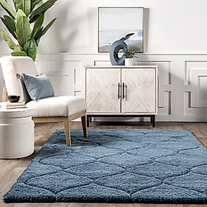 nuLOOM Elsie Contemporary Shag Area Rug, 8x10, Teal