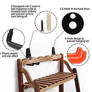 Ihomepark Heavy Duty Garage Storage Utility Hooks for Ladders & Tools, Wall Mount Garage Hanger & Organizer - Tool Holder U Hook with Anti-Slip Coating (2 Pack - Orange)