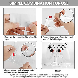 Linkidea Controller Stand Holder Compatible with PS5 Controller, Acrylic 2 to 1 Dual Sense Game Controller Mount Bracket Manual Splicing Compatible with Xbox ONE Playstation5 PS4 STEAM Switch PC