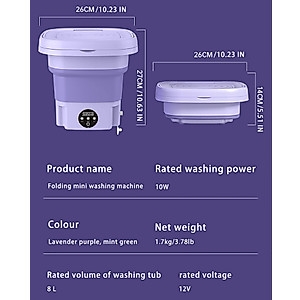 8L Portable washing machine, Mini washing machine, Foldable Bucket Washer for Washing Baby Clothes, Underwear, Suitable for Camping, RV, Travel, Small Spaces, Lightweight