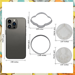 Space Cookie Cutters, Outer Space Fondant Stamper Set, Spaceship Astronaut Rocket Moon Star Planet Circle Pastry Biscuit Cake Baking Mold for Party Supplies