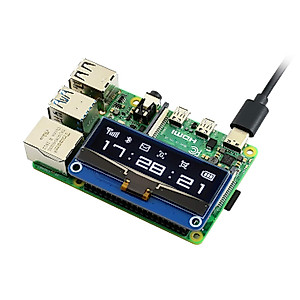 waveshare 2.23inch OLED Display HAT for Raspberry Pi 128×32 Pixels with Embedded 1305 Driver Communicating via SPI or I2C Interface.