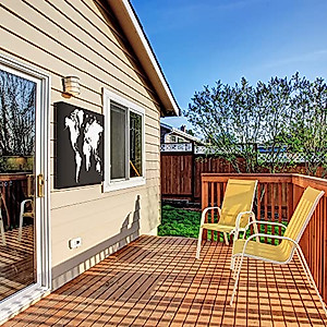 NEXCOVER Outdoor TV Cover, 52" to 55" TV Screen Protector, 600D Canvas Heavy Duty Waterproof Fade Resistant Material, World Map on Waterproof Canvas TV Protector for LCD, LED, Black