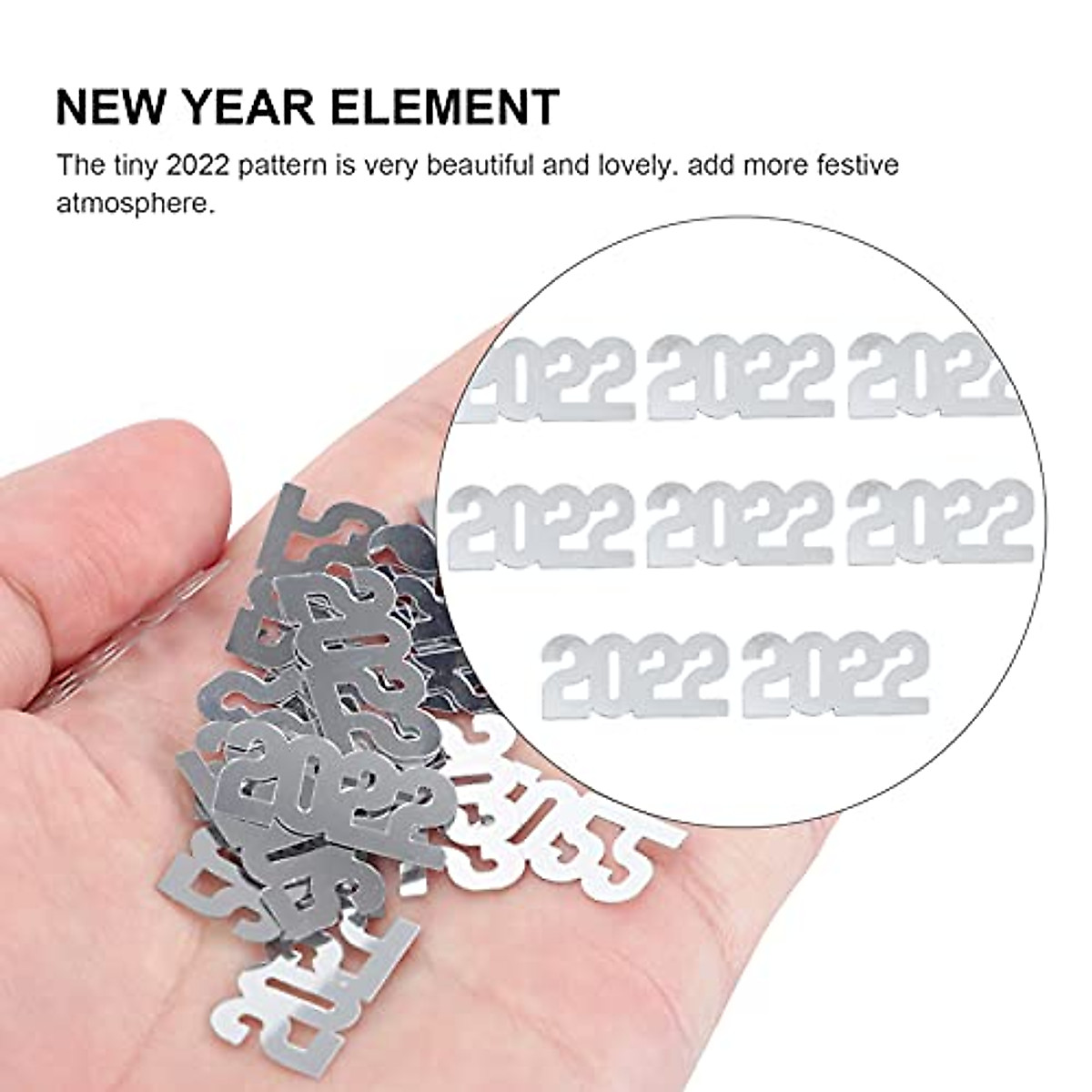 BESTOYARD 3 Packs 2022 Number Confetti Happy New Year 2022 Paper Scatter Confetti Scene Layout Prop Table Centerpiece Decor for Home Bar Party Supplies Silver