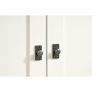 Sauder Cottage Road Library with Doors, Soft White finish