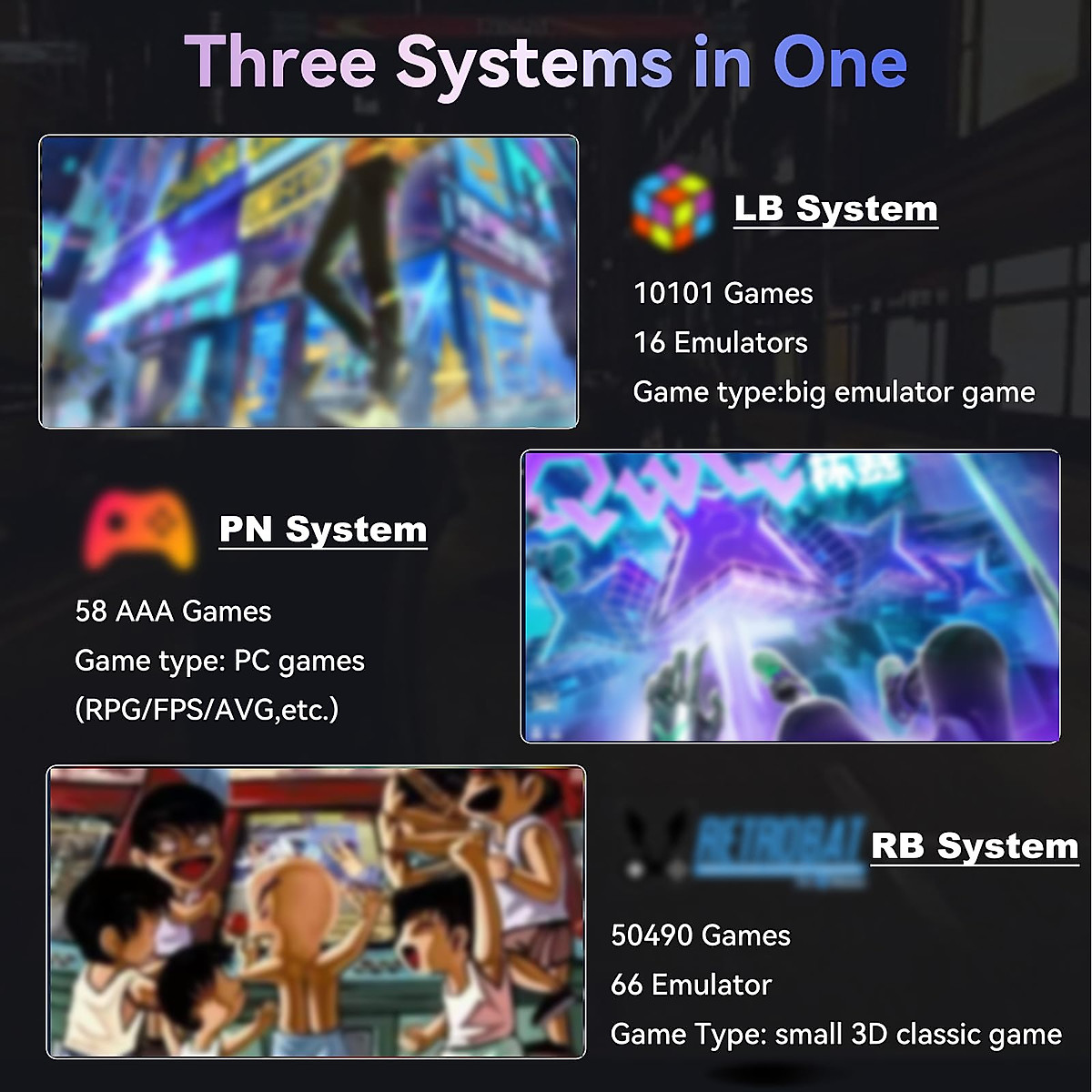 OYZENA 5T Retro Game Console HDD with 60649 Video Games, 80+ Emulator Console Built-in Game HDD, 58 AAA PC Games, Retrobat, Launchbox, Playnite 3 Game System, Support Win 8.1/10/11