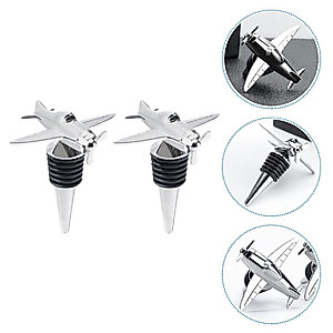 Cabilock 6 pcs Metal Wine metal wine plug wine stopper insert red wine bottle stopper Bottle Stopper Airplane