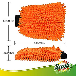 SCRUBIT Car Wash Mitt Car Scrubber - 2 Pack – Scratch-Free Car Sponges for Washing, Dual Sided Wash Mitts for Car Washing - Premium Car Wash Sponge for Cars, Trucks, and Boats