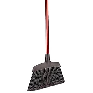 Libman Commercial 994 Commercial Angle Broom, Steel Handle, 54" Length, 13" Width, Black/Red (Pack of 6)