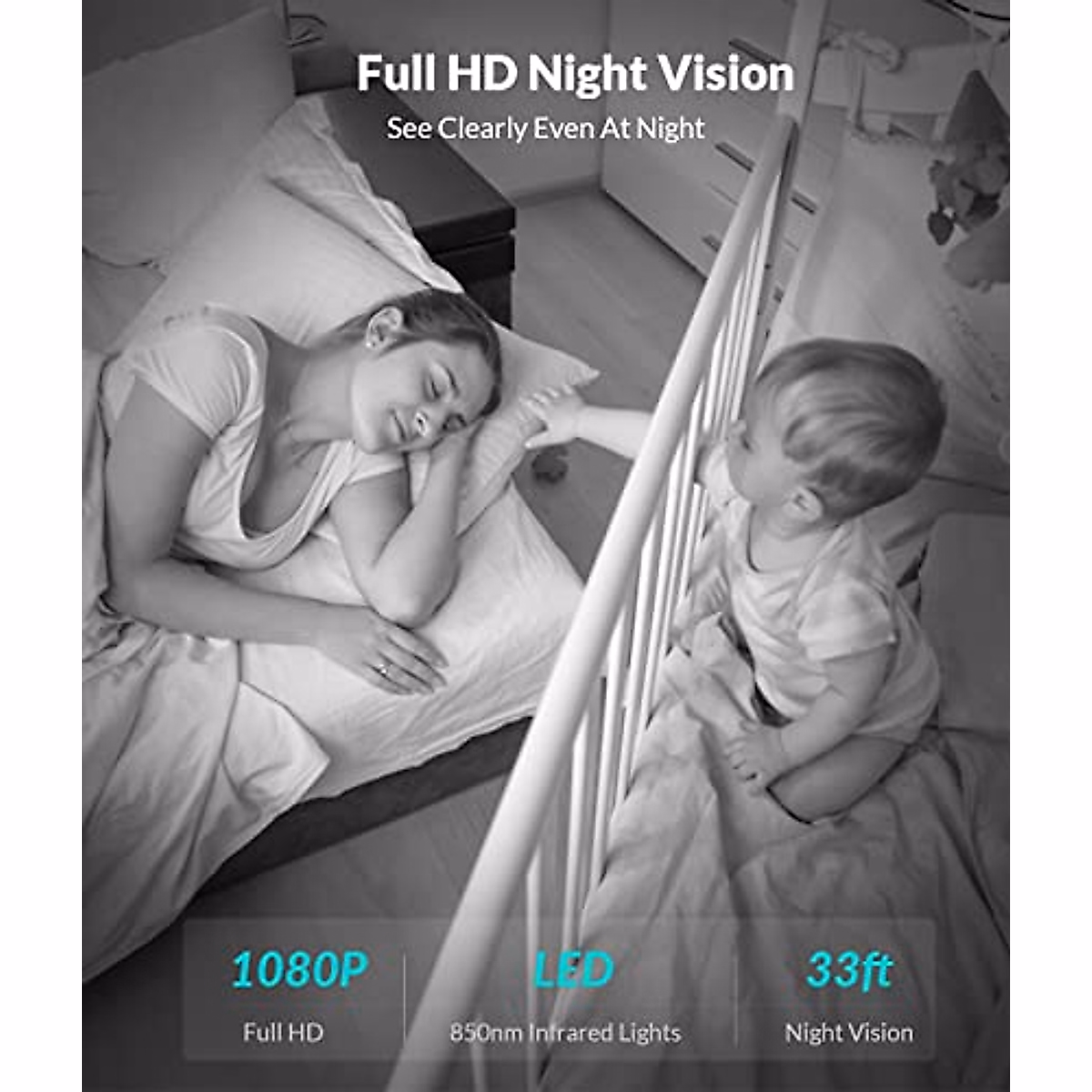 NETVUE Indoor Camera, 1080P FHD 2.4GHz WiFi Pet Camera, Home Camera for Pet/Baby, Dog Camera 2-Way Audio, Indoor Security Camera Night Vision, AI Human Detection, White, Pack of 2