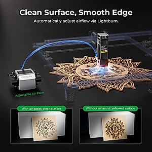 10w Laser Engraver with Air Assist, Laser Engraving Machine with Rotary Roller, High Precision Laser Cutter and Engraver for Wood, Metal, Acrylic, Cylindrical Objects, Tumblers