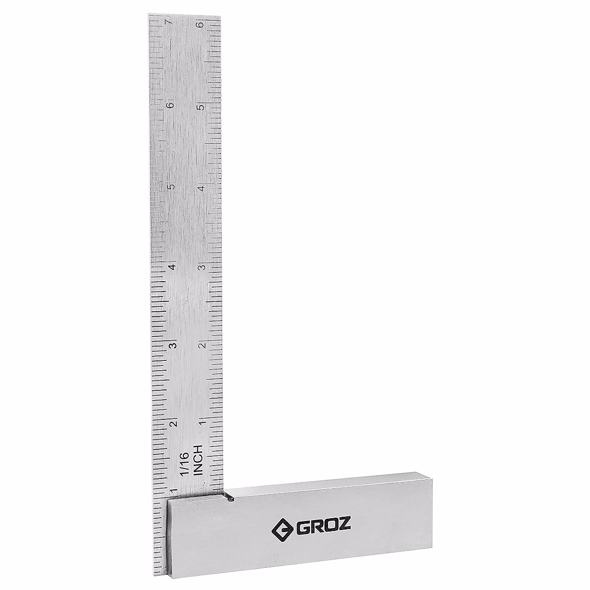 Groz 01143 6" Graduated Workshop Steel Square, 0.00028" Squareness