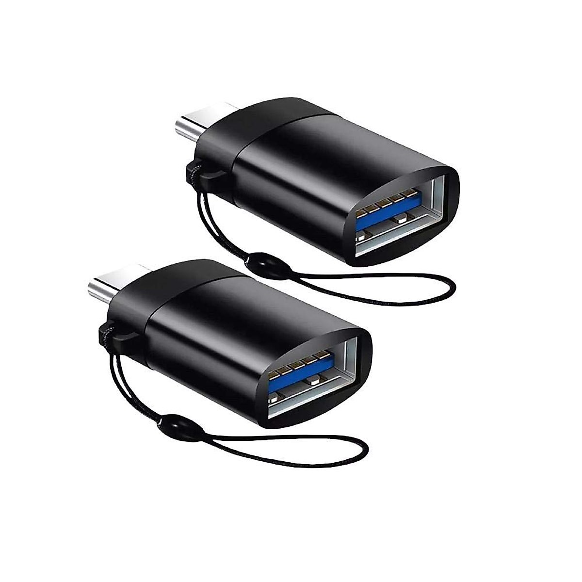 BoxWave Cable Compatible with Kodak Slide N Scan - USB-C to A PortChanger (2-Pack), USB Type-C OTG USB Portable Keychain - Slate Black