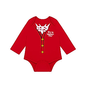 Lorjuly My First Valentine's Day Newborn Baby Boy Outfits Gentleman Bow Tie Romper + Pants 2Pcs Clothes Set ( 0-3 Months ), Red