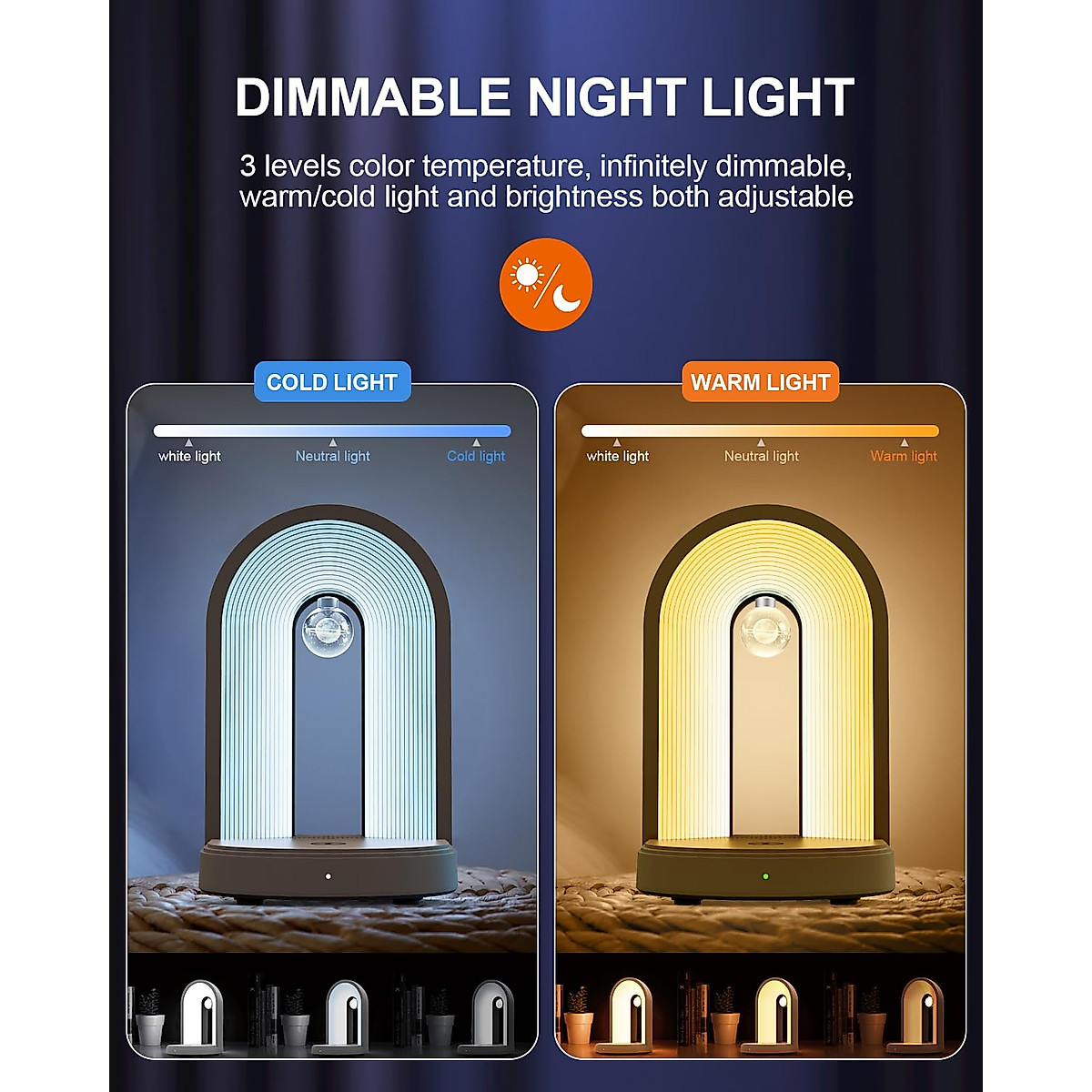 UMUTOO 3 in 1 Charger Station with Wireless Phone Charger, LED Night Light, Bluetooth Speaker,Portable Dimmable Music Speaker Charger Touch Lamp. Birthday Present for Women,Men, Mom, Dad. (White)