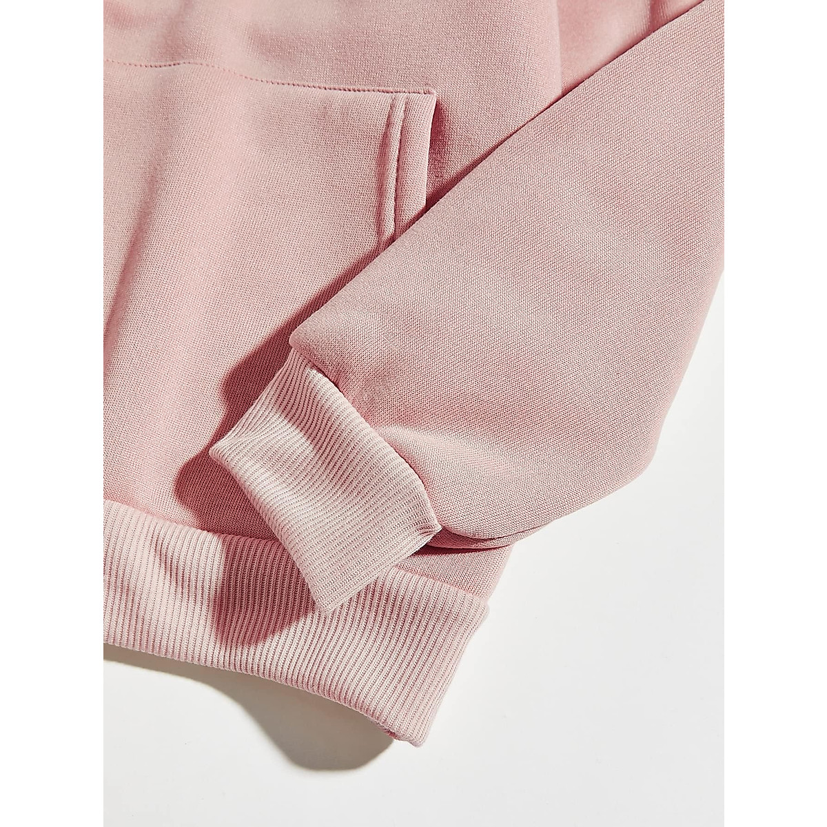 Floerns Women's Letter Graphic Printed Long Sleeve Drawstring Hoodie Sweatshirt A Light Pink L