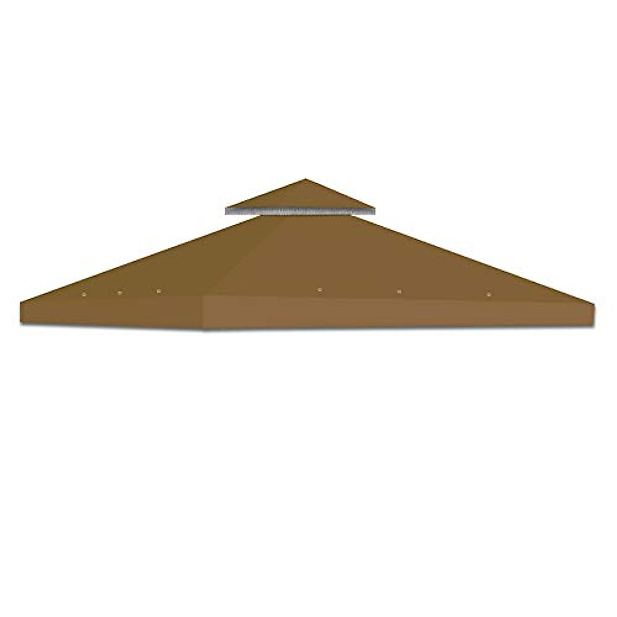 Strong Camel Double Tier Replacement Cover for 10'X10'Gazebo Canopy Top Patio Pavilion Cover Sunshade Polyester-Brown