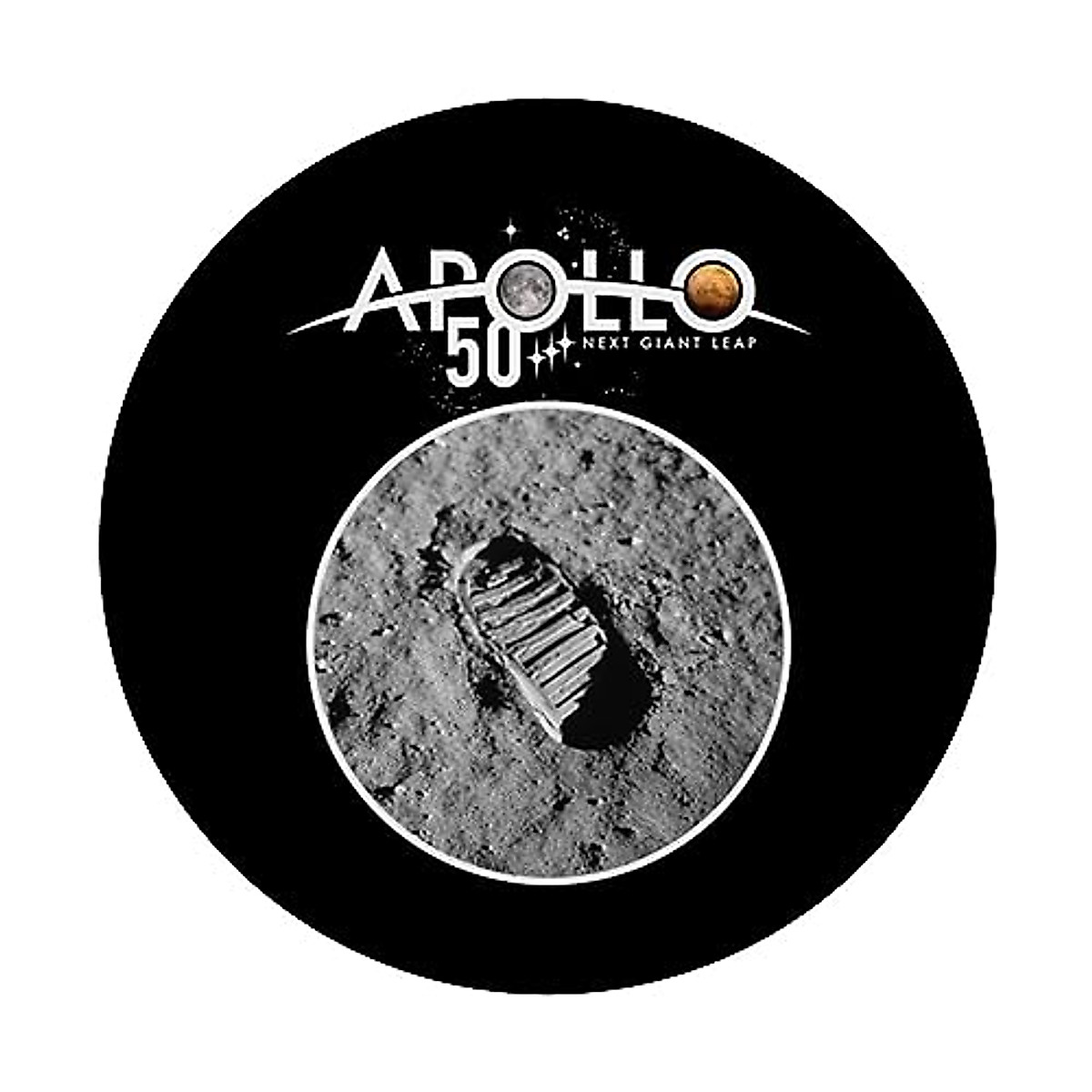 Apollo XI 50th Anniversary NASA Moon Footprint Icon PopSockets Standard PopGrip