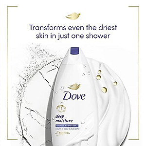 Dove Deep Moisture Body Wash For Dry Skin Moisturizing Body Wash Transforms Even The Driest Skin In One Shower , 22 Fl Oz (Pack of 4)