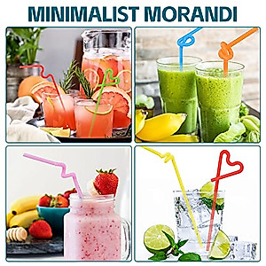 100PCS Flexible Plastic Straws, Colorful Disposable Bendy Party Fancy Straws13inch Extra Long Straws Party Decorations