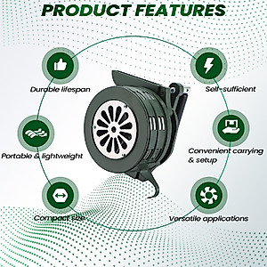 MAOPINER Handheld Air Raid Siren, 110db Hand Loud Crank Operated Air Raid Siren Home Self Protection Security Alarm Siren Aluminum Alloy Crank, Hand Crank Siren