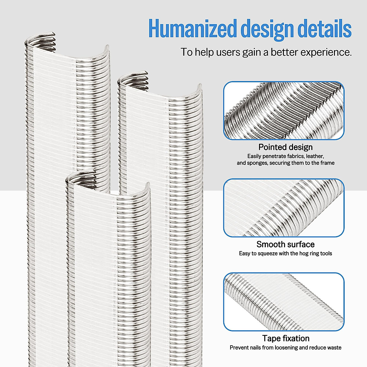 meite C560-14 Gauge 1-1/2-Inch Crown Stainless Steel Heavy Duty C Ring Staples Compatible with MTC560 Hog Ring Plier in Fastening, Building Landscape Gabions (3,000 PCS)