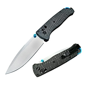 Outdoor Camping EDC Folding Pocket Knife For Men, Carbon Fiber Handle Lock With Pocket Clip, Everyday Carry Thumb Studs Manual Open