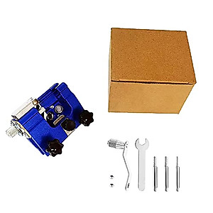 JEIKUYIA Chainsaw Sharpener, Hand-Cranked Chainsaw Sharpener Kit, Suitable for Various Chain Saws and Chainsaws, for Logging Workers, Garden Workers, with 3 Pcs Grinding Head (Large,Blue)