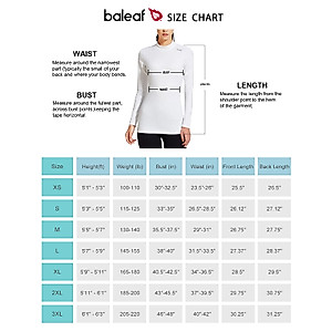 BALEAF Thermal Long Sleeve Running Shirt Women Workout Tops Gym Clothes Mock Neck Fleece Hiking Skiing Base Layer for Winter Cold Weather White S