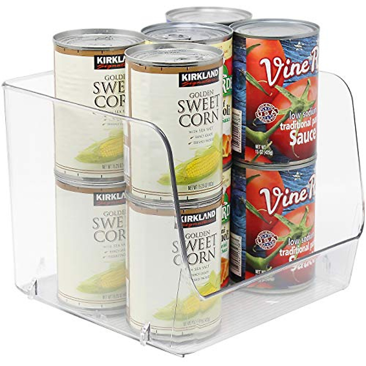 Sorbus Open Plastic Storage Bins Clear Pantry Organizer Box Bin Containers for Organizing Kitchen Fridge, Food, Snack Pantry Cabinet, Fruit, Vegetables, Bathroom Supplies (4-Pack)