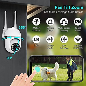 MORESEC Outdoor Security Cameras, Wireless WiFi Light Bulb 1080P Dome Surveillance Cameras 360° View Full-Color Night Vision 2.4GHz WiFi Cameras for Home Security, Easy Installation #ZZ