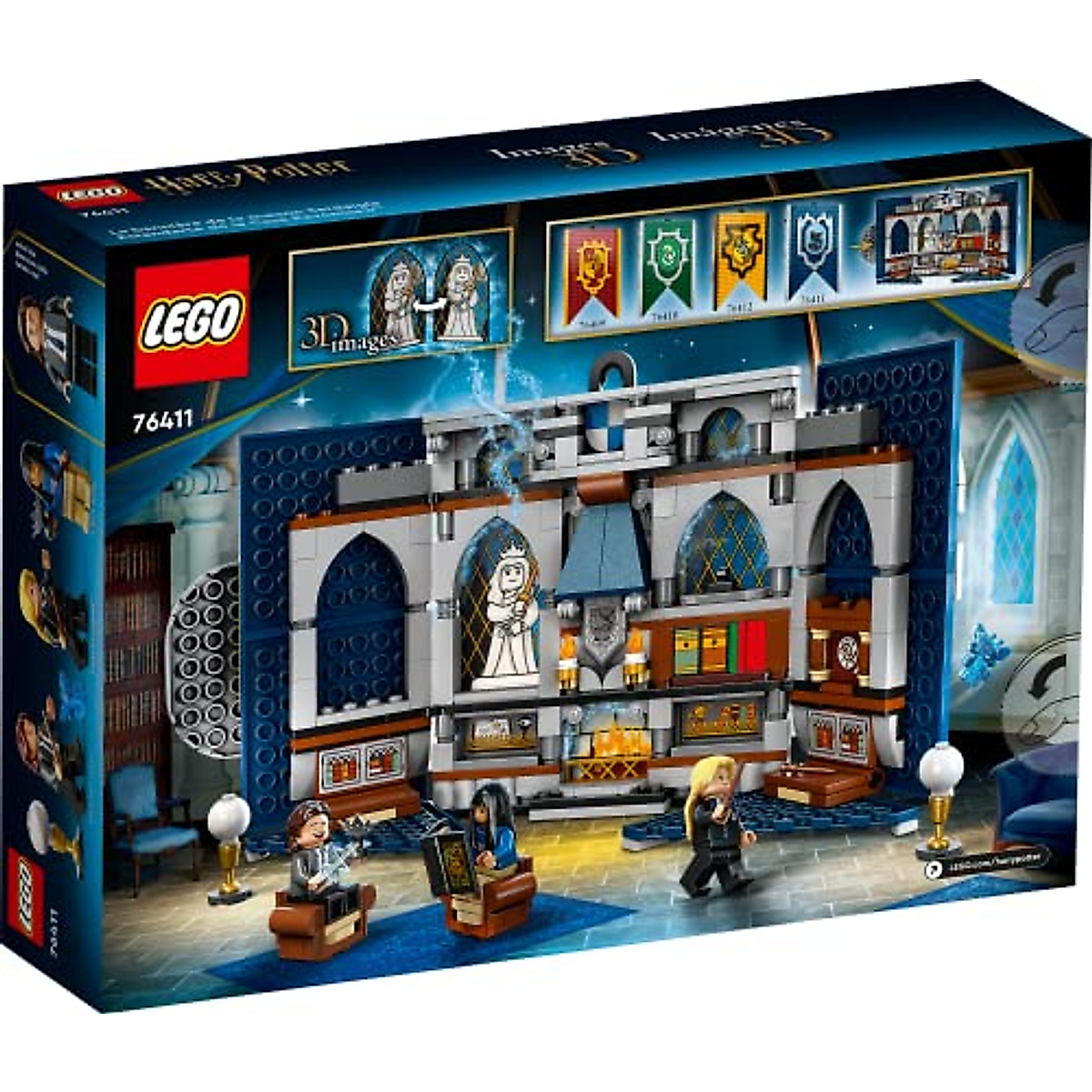 LEGO Harry Potter Ravenclaw House Banner Building Kit 76411-3D Harry Potter Room Wall Decoration, Great Gift Set for Boys Girls Kids, Hogwarts Castle Common Room, Luna Lovegood Minifigure and Wands